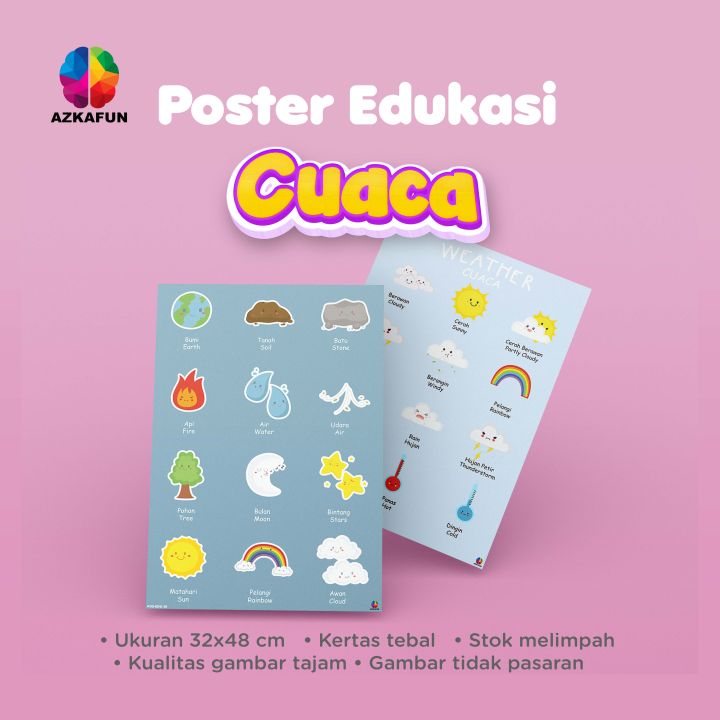 Poster Edukasi CUACA - Poster edukasi anak | Lazada Indonesia