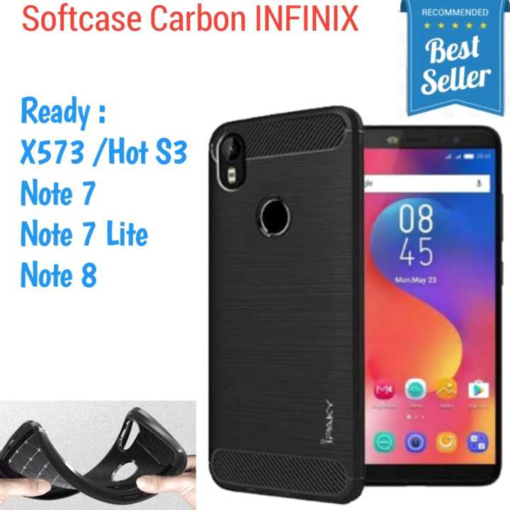 Infinix Note 8 7 Lite Hot S3 X573 Softcase Silikon SlimFit Carbon Fiber ...