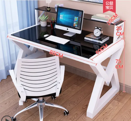 Free Delivery! Tempered Glass Study Table | Computer table with top ...