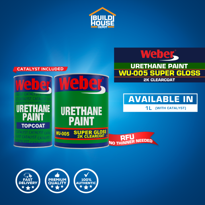 WEBER Urethane Paint Super Gloss 2K Clearcoat (with Catalyst) - 1L | Lazada PH