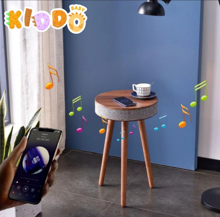 Smart Coffee Side Table With Wireless Bluetooth Speaker and Cellphone ...