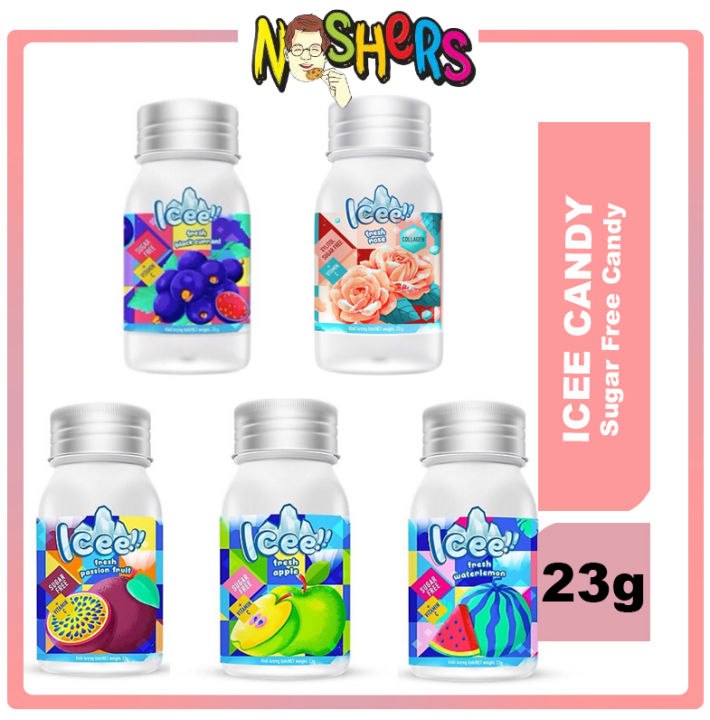 Noshers Cool Icee Xylitol Sugar Free Candy + vitamin C 23gr Watermelon ...