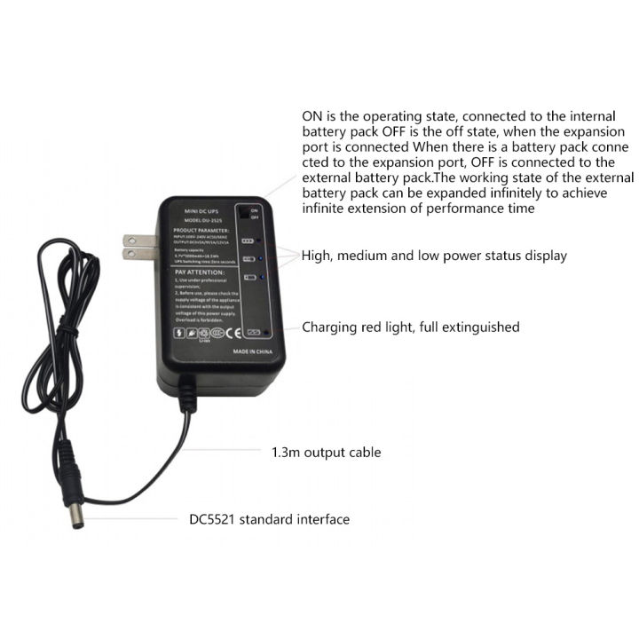 UPS Uninterrupted Power Supply 4000MAH Lithium ion Backup Battery with ...