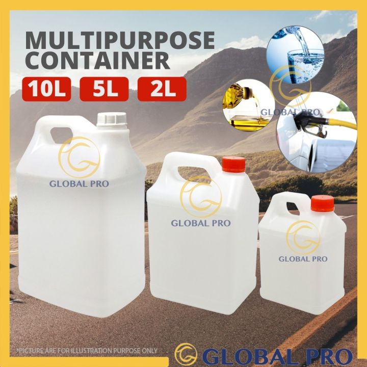 (2L /5L/ 10L) HDPE Clear Plastic Bottle Tank Lid Storage Containers Tong Air Jerry Can Tong Drum ...