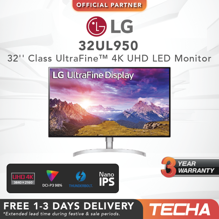 LG 32UL950 | 32 "kelas UltraFine 4K UHD | Monitor LED dengan Thunderbolt 3 (32UL950-W) | Lazada