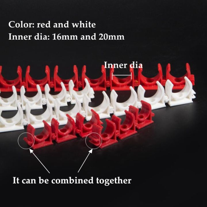 30~200pcs Inner Dia 16~20mm PVC Pipe Clamp Electrical Wire Distribution ...