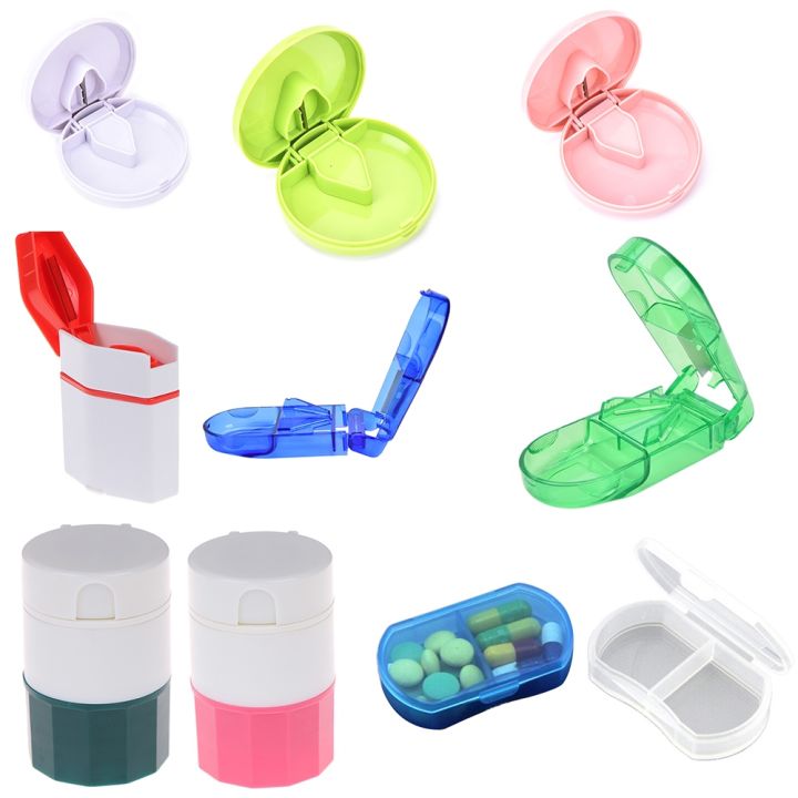 Weekly Pill Box Storage Case Cutting Tablets Medication Pill Box Cutter ...