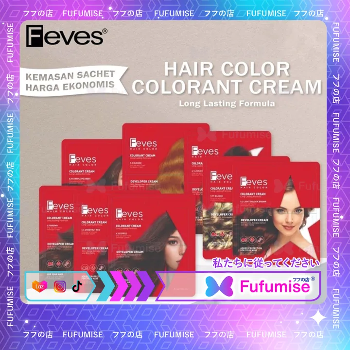 FEVES Colorant Cream | Hair Color | Cat Rambut | Cat Rambut Sachet ...
