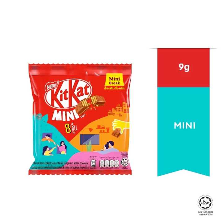 MINI Nestle Kit Kat Mini Size 72g Chocolate Wafer (8x9g) HALAL | Lazada
