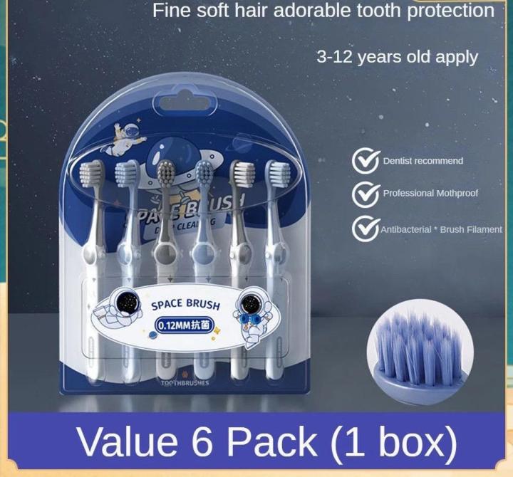 6pcs/set Children's Student Soft Toothbrush 3-12 Years Old Kids ...