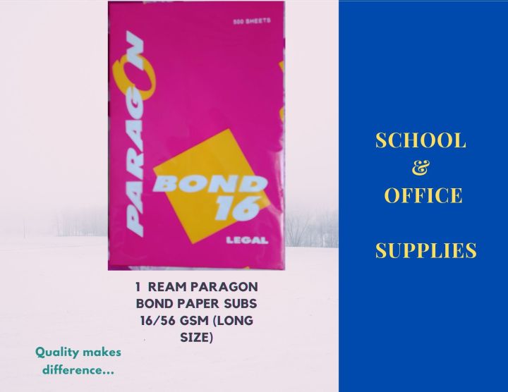 Paragon Bond Paper, Legal (8.5 in; x 13 in), 56 gsm/Subs 16 | Lazada PH