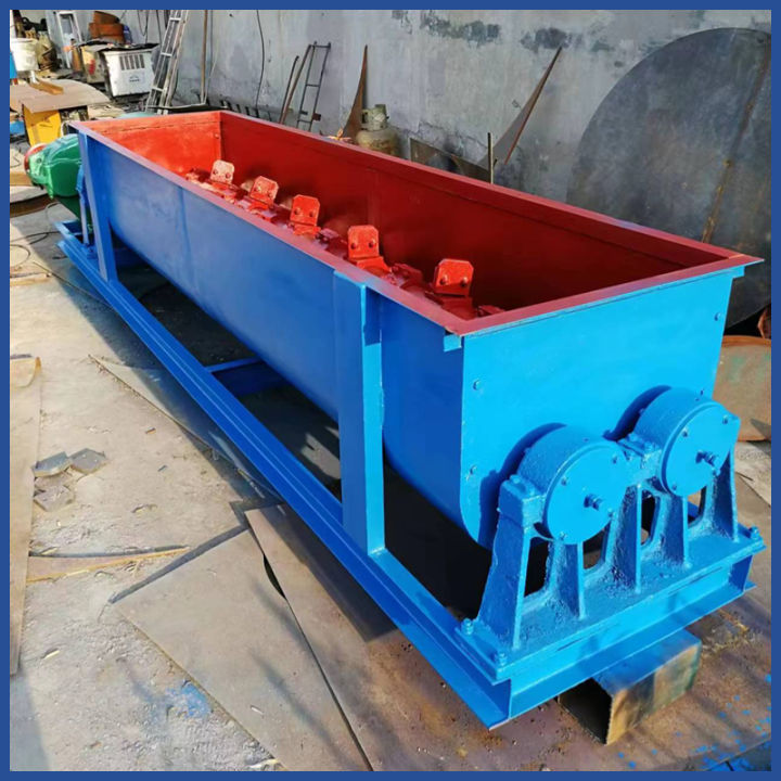 Horizontal double-shaft mixer ash storage powder concrete double-screw ...