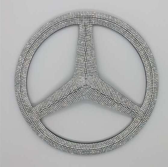 Mercedes Emblem Logo Badge Black Bling Bejeweled Diamond Crystal Car ...