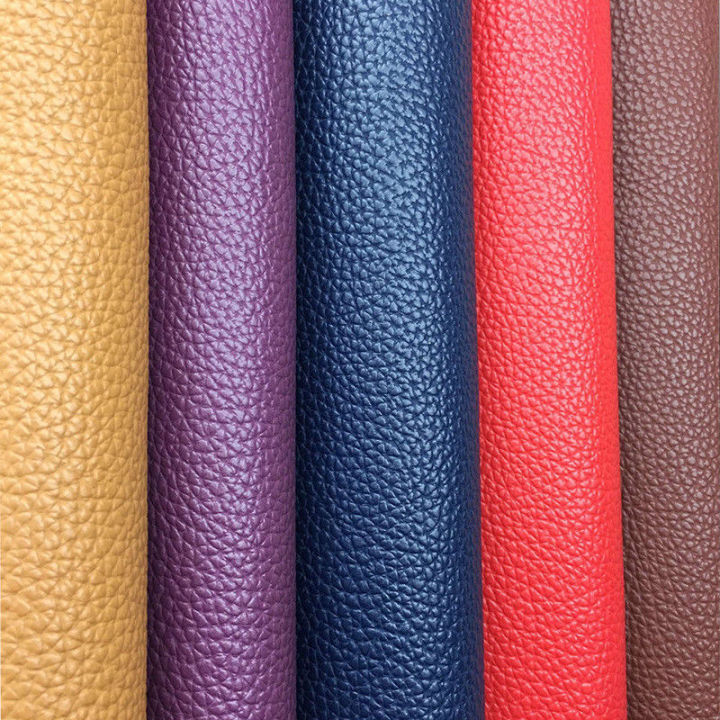1Pc Litchi Pattern Faux Pattern Leather Fabric For Sewing Artificial ...