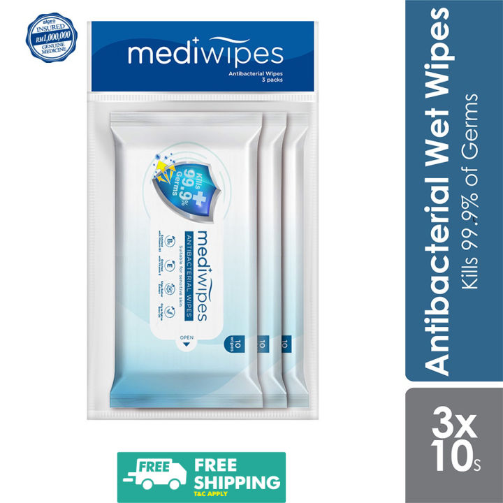 Alpro Pharmacy Mediwipes Antibacterial Wipes (3X10s) | Lazada
