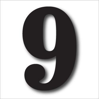 NUMBER 9 BLACK ACRYLIC LASER CUT LETTERING - ALPHABET AND NUMBER SIGNS ...