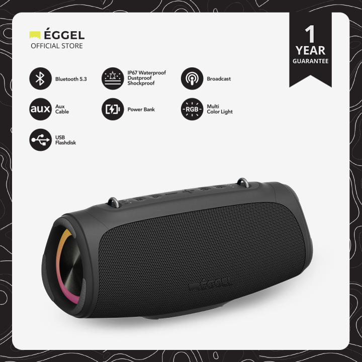 Eggel Terra 3 Max Waterproof Bluetooth Speaker with RGB Lights | Lazada ...