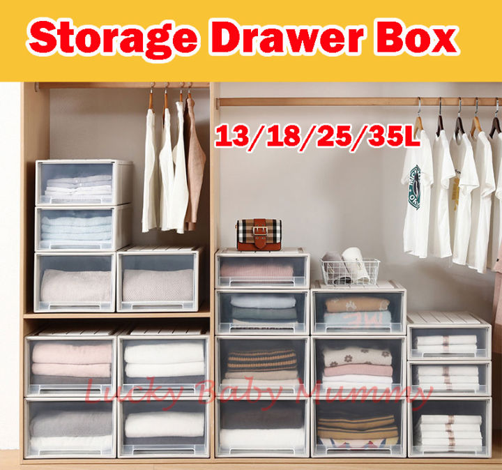 STACKABLE STORAGE BOX WITH FRONT OPENING/DRAWER | Lazada Singapore