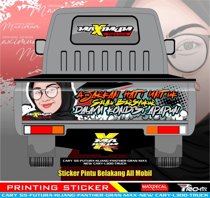 Sticker Pintu Belakang Mobil Pick Up All Type / L300 / Carry SS/ New ...