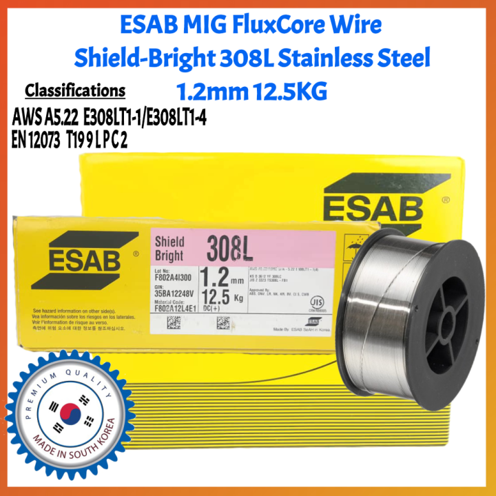 ESAB Welding MIG FluxCore Wire Shield-Bright 308L Stainless Steel 1.2mm ...