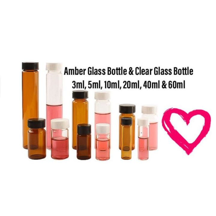 🔥Ready Stock🔥Amber Glass Bottle / Clear Glass Bottle with Screw Cap ...