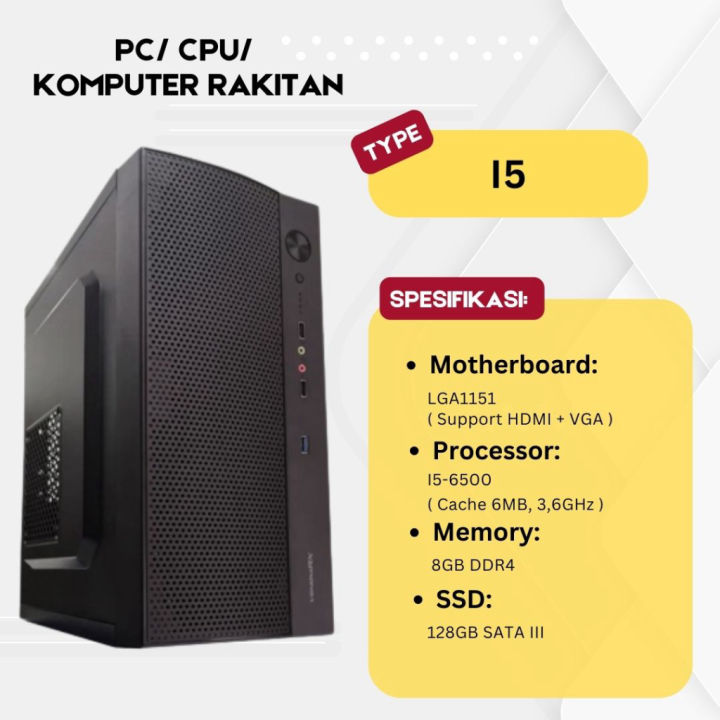KOMPUTER PC / CPU / RAKITAN CORE I5 GARANSI 1 TAHUN SSD 128GB RAM 8GB | Lazada Indonesia