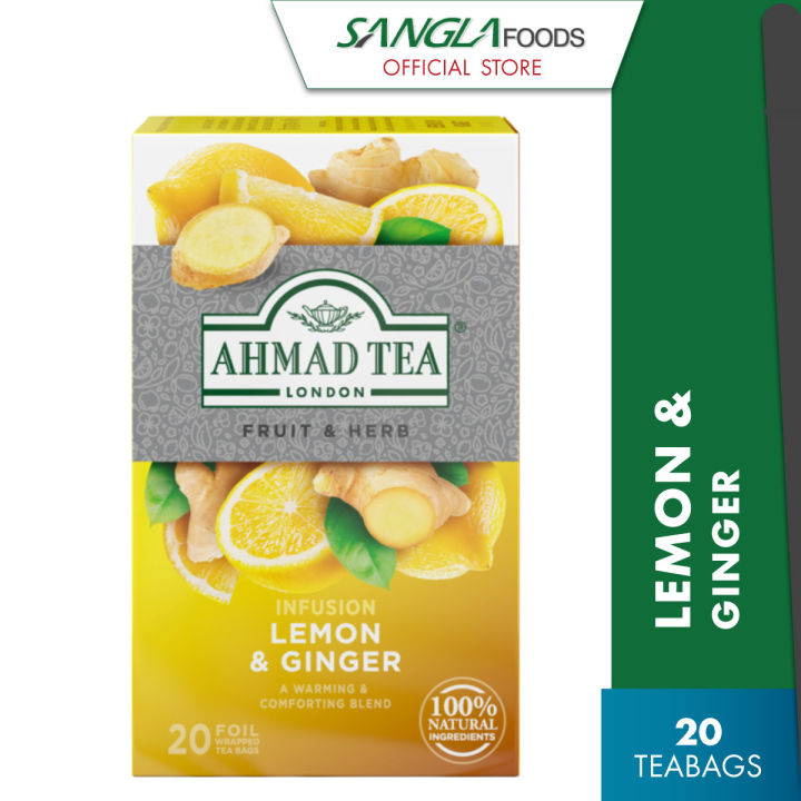Ahmad Tea Lemon & Ginger (20 Teabags) Halal Certified | Lazada