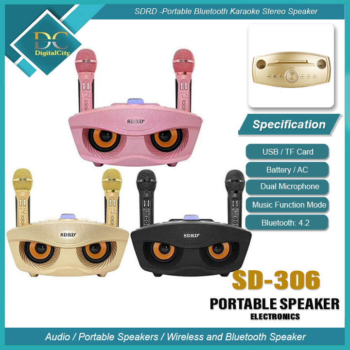 DIGITAL SDRD SD-306 Dual Mic Wireless Rehargeable Speaker KTV Stereo Set | Lazada PH