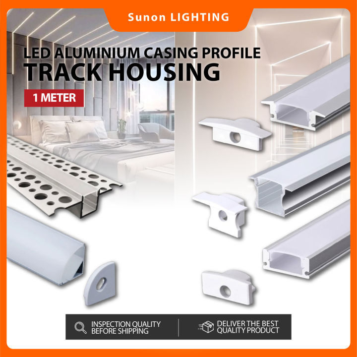 LED Channel Strip Light Aluminium Casing Profile Track Housing ...