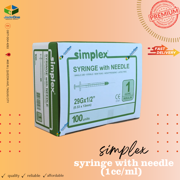 Simplex Syringe with Needle Per Box (100's) 1cc/3cc | Lazada PH