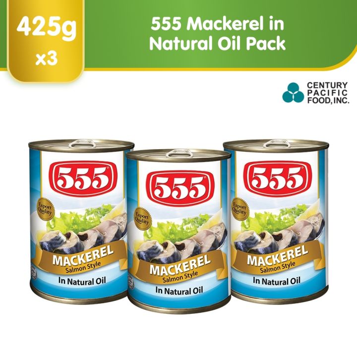 555 Mackerel in Natural Oil 425g x3 | Lazada PH