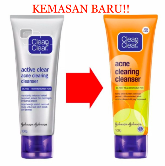[ CLEAN & CLEAR ] Active Clear Acne Clearing Cleanser | Lazada Indonesia