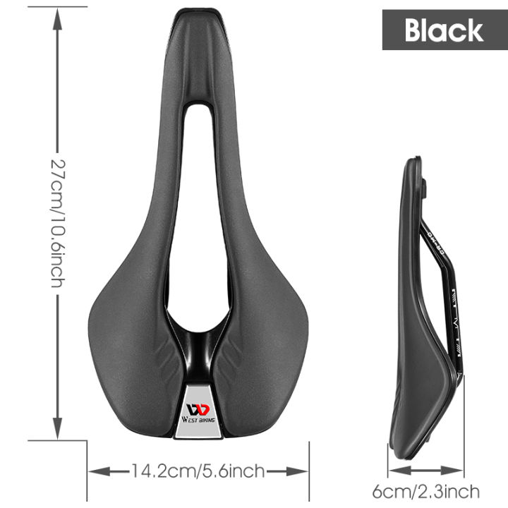 WEST BIKING Nylon Fiber Leather Bicycle Saddle High Performance Open Super Flow MTB Road Bike ...