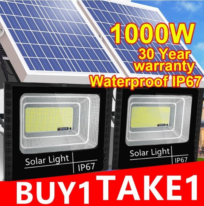 solar light 1000W outdoor waterproof street lights with panel led flood ...