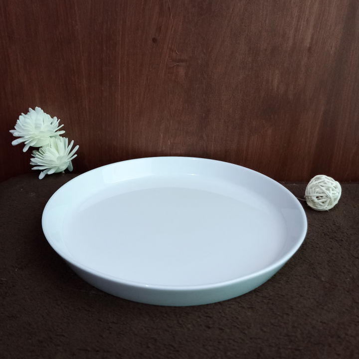AZ Pizza Tray 18cm Piring Porcelain Keramik Putih Tahan Api Aman Untuk ...