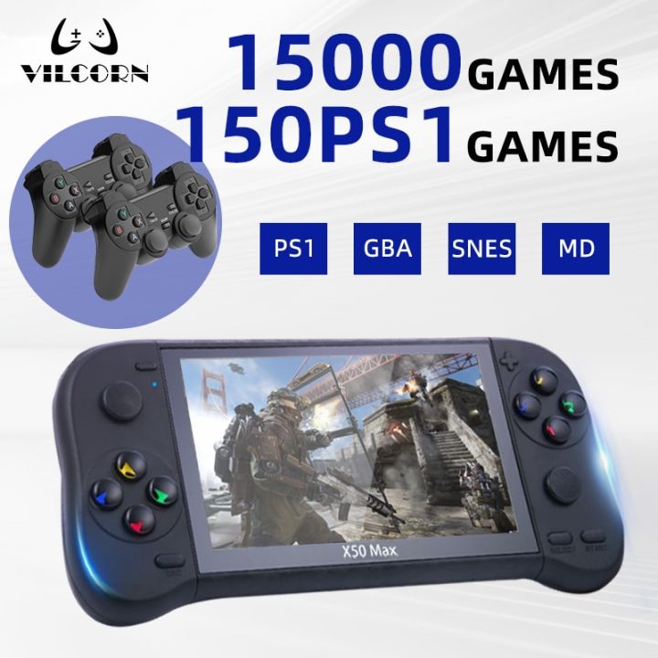 5.1 Inch Portable Game Console 128GB 15000 Retro Games For PS1/GBA/SNES ...