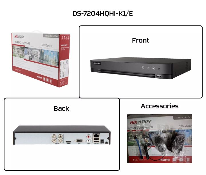 (8) Channel DVR 4ch Hikvision Brand 1080p 1U H.265 Turbo HD DVRs with ...
