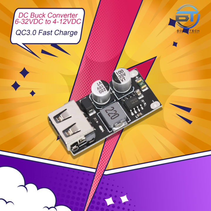 BoonTech DC Buck Converter QC3.0 QC2.0 | 4.5-32VDC to 3-12VDC DC-DC ...