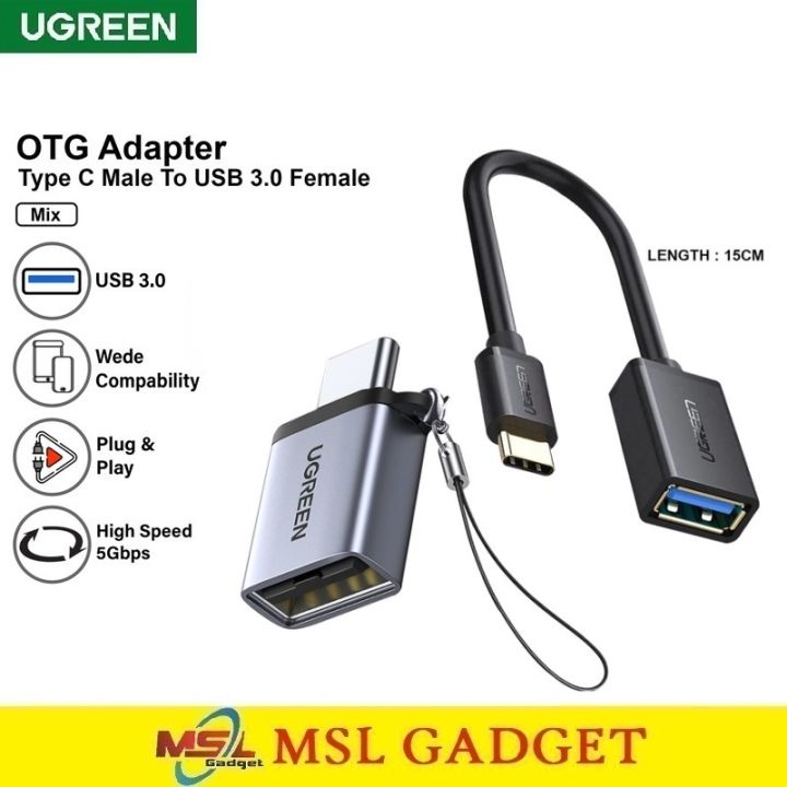 UGREEN OTG Konverter Type C Male to USB 3.0 Female Flashdisk Mouse ...