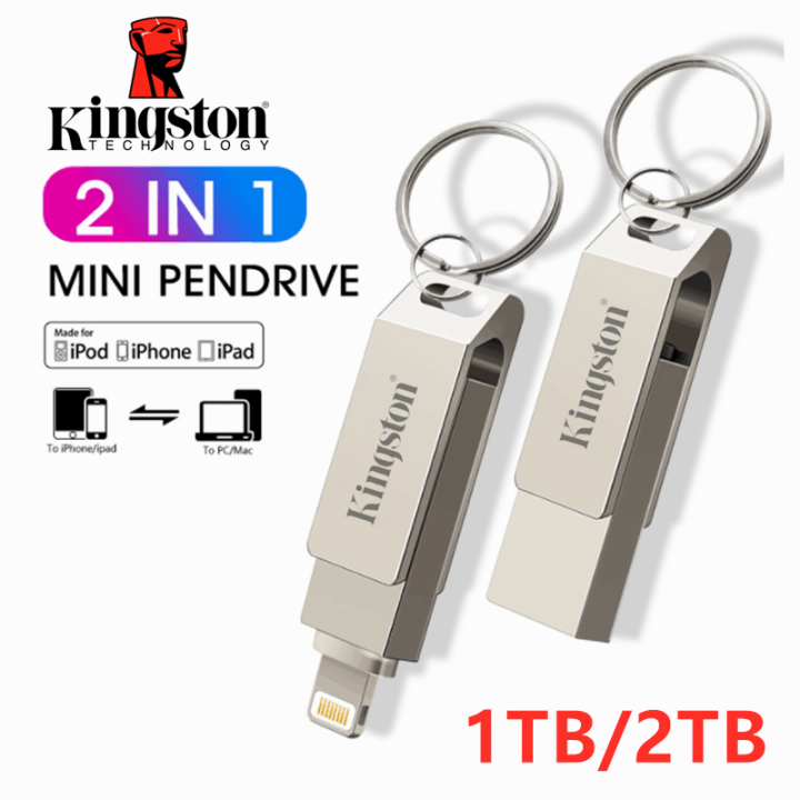 Kingston OTG USB แฟลชไดรฟ์ 1TB 2TB pendrive สำหรับ iPhone14/13/12/11/X ...