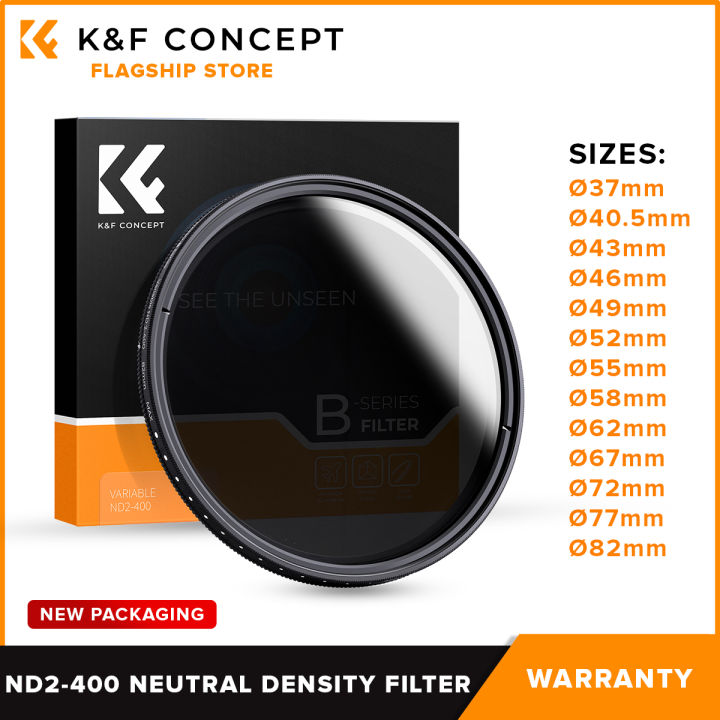 K&F Concept PH Official ND2-ND400 Neutral Density Fader Variable ND Glass Filter ND2-400 37mm 40 ...