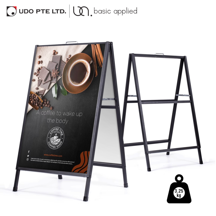 A Board Black Color Poster Stand | A Shape Metal Foamboard Poster Stand ...