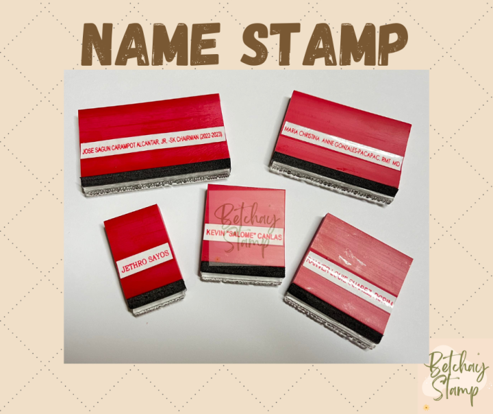 Betchay Stamp 3 Liner Name Rubber Stamp | Lazada PH