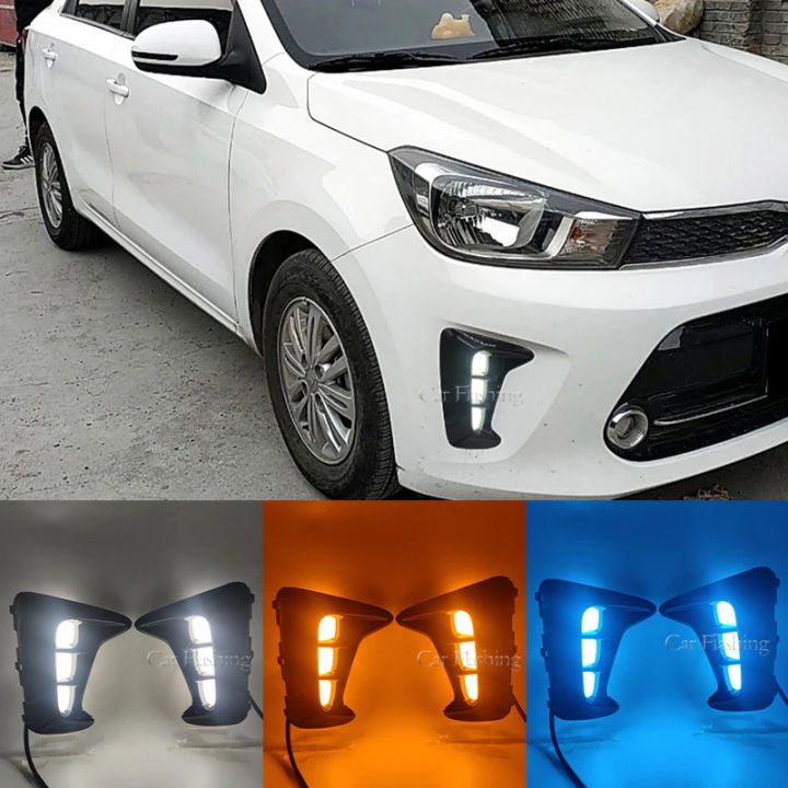 Car Flashing 1 Pair LED Daytime Running Lights Daylight Fog Lamp Signal Lamp DRL For KIA PEGAS ...