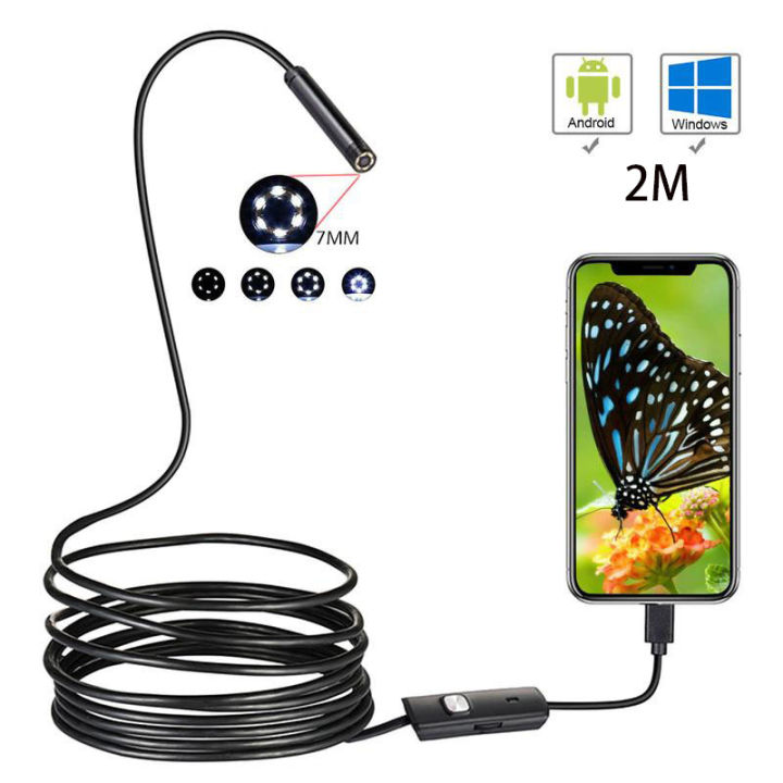 7mm Endoscope Camera Soft Cable Flexible IP67 Waterproof Micro USB ...