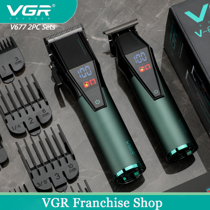 VGR Professional Barber Hair Clipper Adjustable HairCutting Machine Cordless Hair Trimmer ...