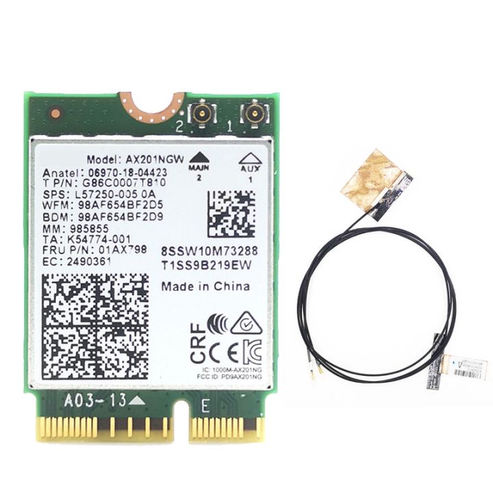 With 2XAntenna M.2 CNVio2 2.4 Ghz/5Ghz WiFi Card Antenna Accessories ...