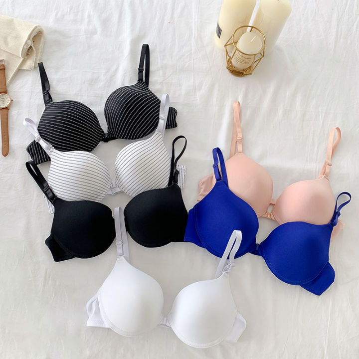 Sanay Bra (N228) เสื้อชั้นใน ตะขอหน้า ไร้โครง สายเล็ก สำหรับคนอกเล็ก ...