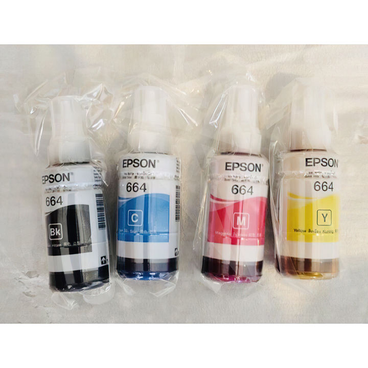 Epson Original 664 Ink Color and Black Bundle (Cyan Magenta Yellow and Black) Complete Set of ...