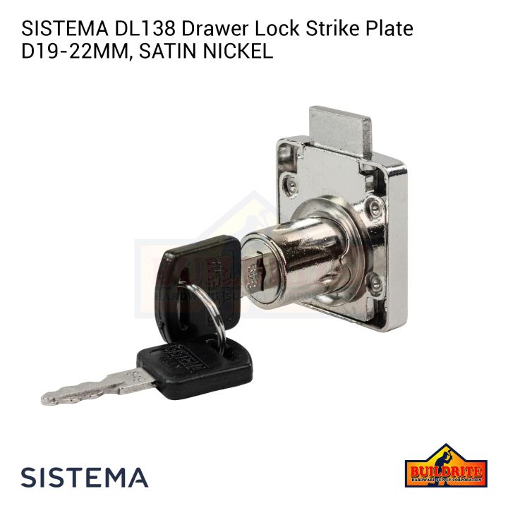 SISTEMA DL138 Drawer Lock Strike Plate D19-22MM, SATIN NICKEL | Lazada PH